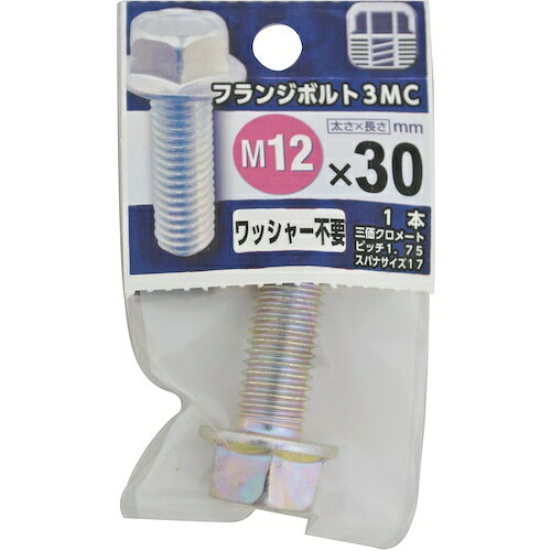 特長：頭部に座が付いたボルトです。座面の陥没を防ぎます。用途：ワッシャーレスを求められる場合に。仕様：表面処理：三価クロメート呼び径：M12L寸（mm）：30材質／仕上：鉄　●メーカー取寄商品について 本商品はメーカーからの取寄商品となりま...