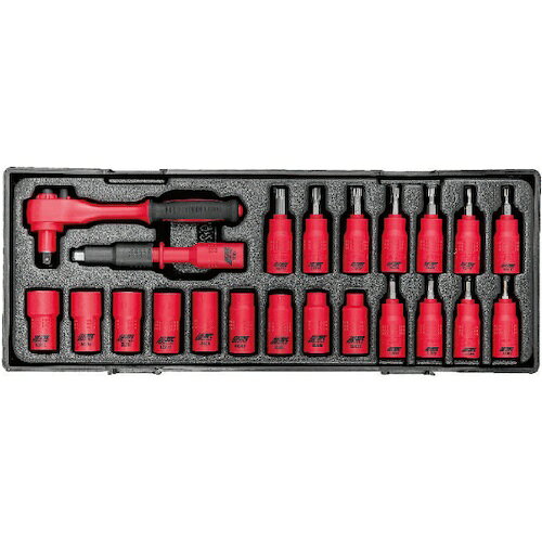 特長：各種整備用途にお使いいただけます。ケース入りで持ち運びにも便利です。 IEC60900：2004規格に適合しています。仕様：差込角(mm)：6.3ソケットサイズ：5・6・7・8・9・10・11・12・13mm　へックスソケット：H3・...