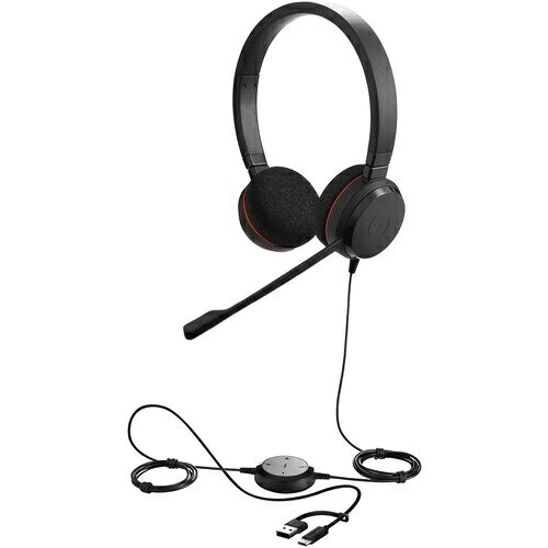 特長：USBヘッドセット USB-C/A 両耳Microsoft Teams認定です。手元で音量やミュートを操作できるUSBコントローラー付属です。オンイヤー型です。仕様：両耳/片耳：両耳幅(mm)：180奥行(mm)：230高さ(mm)：...
