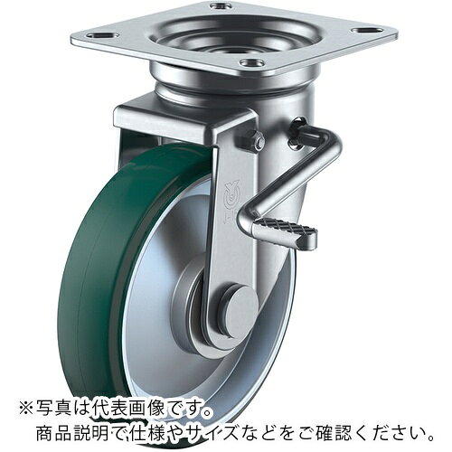 特長：標準的な大型キャスターで重量物の運搬に数多く使用されています。用途：台車、ワゴンに最適です。仕様：許容荷重(daN)：250許容荷重(kgf)：255車輪径D(mm)：130車輪幅(mm)：35取付高H(mm)：177取付座A(mm)...
