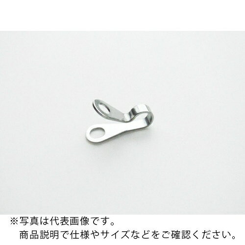 特長：チェーンに挟み込み、簡単にビス止めできます。水回りに最適なステンレス製です。用途：チェインの先端金具に。仕様：使用荷重(kN)：0.34板厚(mm)：1.0A(mm)：26.0B(mm)：9.8C(mm)：4.6D(mm)：5.2材質...