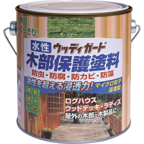 特長：マイクロ粒子浸透型の新しい微臭の水性木部保護塗料です。木材の防虫・防腐・防かび・防藻効果に優れ、木材に浸透して内部から木の腐食を防ぎます。耐候性に優れたマイクロ粒子浸透型顔料の採用で、木目がよりくっきりキレイな仕上がりになります。日光...