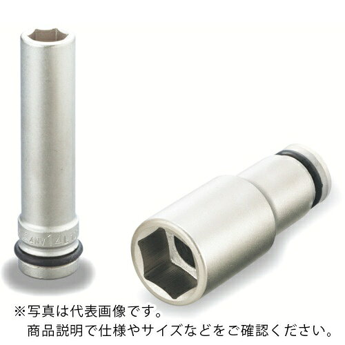 特長：無電解メッキのインパクト用ソケットです。用途：ボルト・ナットの締付け・緩め作業用。仕様：差込角(mm)：12.7対辺寸法(mm)：19全長(mm)：100材質／仕上：構造用鋼注意：Oリング、ピンは正しいサイズのものを確実に固定してから...