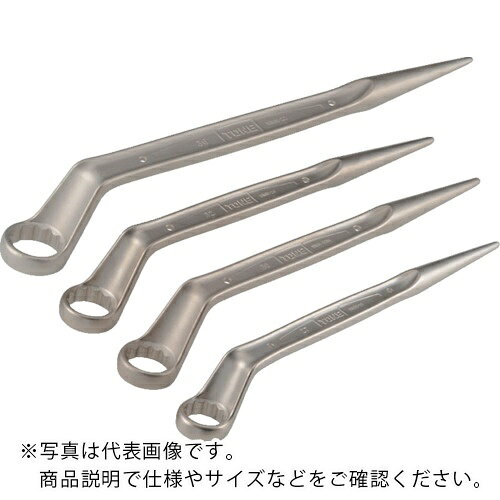特長：防錆効果の高い無電解めっきにより美しい外観です。用途：ボルト・ナットの締付け・緩め作業用。仕様：対辺寸法(mm)：32全長(mm)：375シノ付メガネレンチ(トルシアボルト用)ハンガータイプ材質／仕上：構造用鋼　●メーカー取寄商品につ...