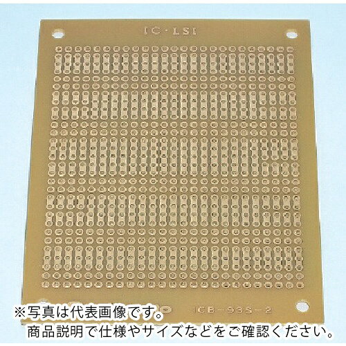 特長：試作した電子回路を実配線し、動作確認ができます。電子工作や試作実験に最適です。用途：実験や電子回路の確認に。仕様：サイズ(mm)：72×95穴径(φ)：1.0板厚(t)：1.6パターン：2.54mmピッチ連結ドット材質／仕上：紙フェノ...