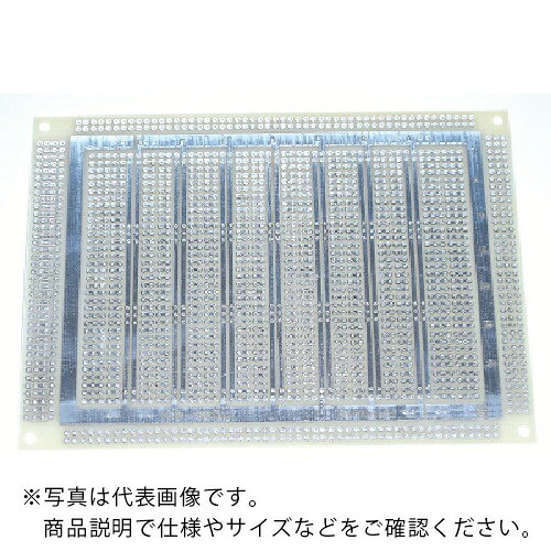 特長：試作した電子回路を実配線し、動作確認ができます。電子工作や試作実験に最適です。用途：実験や電子回路の確認に。仕様：サイズ(mm)：115×160穴径(φ)：0.9板厚(t)：1.2パターン：2.54mmピッチICパターン材質／仕上：ガ...