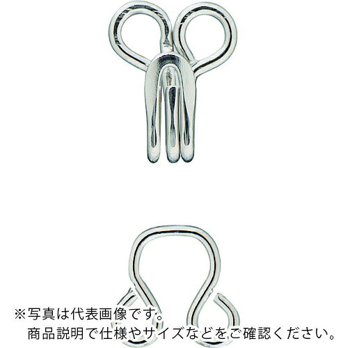 特長：ワンピース、スカートなどに使用するホックです。衿あき、ファスナー部分をスッキリと仕上げます。使いやすい大きさなので、ファスナー開きの開閉などが楽にできます。用途：ワンピースやスカートなどの開きどまりに。仕様：固定側ホック(mm)：6....