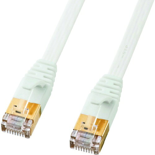 特長：10GBASE完全対応、耐ノイズで1.9mmの薄さを実現したカテゴリ7対応のウルトラフラットLANケーブルです。薄さ1.9mmで取り回しが簡単です。カーペットの下や細いすき間にスッキリ配線できます。また、ケーブル内部をモールド加工して...