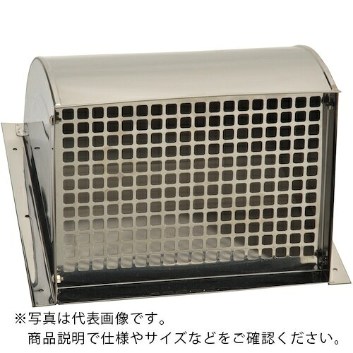 特長：接合部分にはハゼ加工、側面にはリブ加工が施してあり、風鳴りが少ないです。防鳥網には水切り付きです。用途：換気扇の木枠に取付、低層階（3階まで）用。仕様：色：ステンレス内径(mm)：350全長(mm)：175外径(mm)：39030cm...