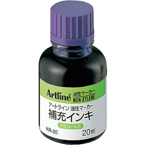 特長：油性マーカーアートライン専用補充インキです。鮮やかな色がよみがえります。仕様：インク色：紫容量(ml)：20内容量(ml)：20サイズ(mm)：φ34.5×61.3注意：ペン芯ホルダーを外して補充してください。引火性ですから火気にご注...