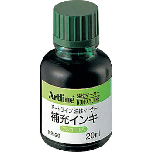 特長：油性マーカーアートライン専用補充インキです。鮮やかな色がよみがえります。仕様：インク色：緑容量(ml)：20内容量(ml)：20サイズ(mm)：φ34.5×61.3注意：ペン芯ホルダーを外して補充してください。引火性ですから火気にご注...
