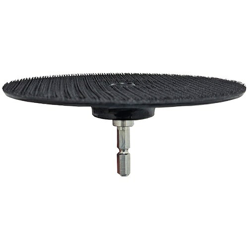 特長：125mm径の六角軸付マジックタッチ（面ファスナー式）パットです。用途：電動ドリルなどで使用できる、125mm径のマジックタッチパット。仕様：外径（mm）：125軸：六角軸最大許容回転数(min-1)：4500　●メーカー取寄商品につ...