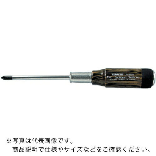 特長：グリップ部には樹脂カバーが付いており、油などでも滑らず作業出来ます。フィット感のある高級木を使用。耐久性に優れ、握りやすく力の入るプロ仕様のドライバーです。用途：工場内作業、車両整備、機械組み立て、什器組み立てなどに最適です。仕様：サ...