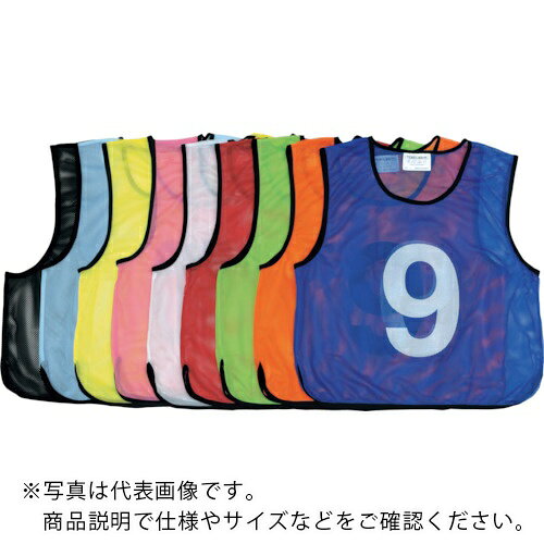 特長：フリーサイズ・10枚セット首周り前を少し大きく開けて動きやすいデザイン番号は胸・背の両面プリントです用途：各種イベント仕様：カラー：青No.11〜20、同色10枚組一般用フリーサイズ縦59×横55cm重さ45g/枚番号：白文字材質／仕...