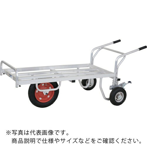 特長：アルミ製平型1輪車です。20kgコンテナ2個用です。アルミ製ですので軽量で、サビにくいです。補助輪付きですので持ちあげずに直進できます。用途：20kgコンテナの運搬に。仕様：均等荷重(kg)：100長さ(mm)：1550幅(mm)：5...