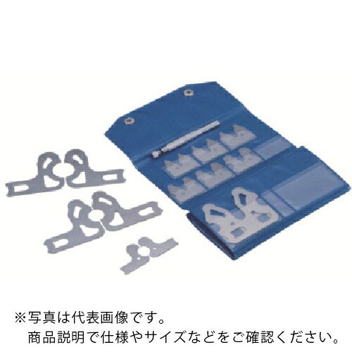 特長：円溝の凸凹、角溝の凸凹があるためワークの形状を問わずに使用可能です。用途：測定に。仕様：枚数(枚)：260.5〜13.0R(0.5トビ)枚数：26枚バラ(単体)販売が可能材質：ステンレス製測定サイズ　L300MA＋MB　26枚ステンレ...