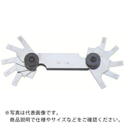 特長：ワークのC面を測定するゲージです。用途：測定に。仕様：枚数(枚)：10C5.5〜10.0(0.5トビ)枚数：10枚0.6×22×52材質：ステンレス製C面測定ゲージ用ステンレス製材質／仕上：SUS430　●メーカー取寄商品について 本...