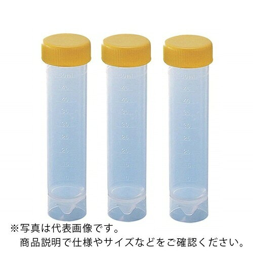 特長：漏れ防止のための特殊構造をキャップに施しています。　コニカル底にスカートが付いている自立式です。仕様：型番：C571-2サイズ(mm)：φ30×115容量(mL)：50目盛(mL)：10〜50(5mL刻み)非滅菌入数：1ケース(100...