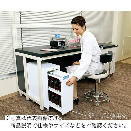 特長：ちょっとした移動に便利なキャスター付きです。実験台下（H655mm以上）に収納することができます。キャスター付きで必要な薬品を手近な場所に置くことができます。鍵が標準付属されており薬品を安全に管理できます。仕様：間口(mm)：251奥...