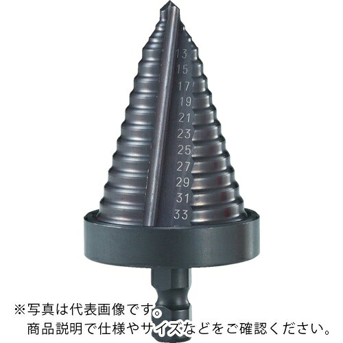 特長：黒染め表面処理で刃物のサビを防止しています。先端シンニング付のため軽い食い付きで、ポイントずれがありません。用途：被削材:鉄板・銅板（2mmまで）、アルミ板・木材・樹脂（3〜4mmまで）ステンレス板（1mmまで）。仕様：段幅(mm)：...