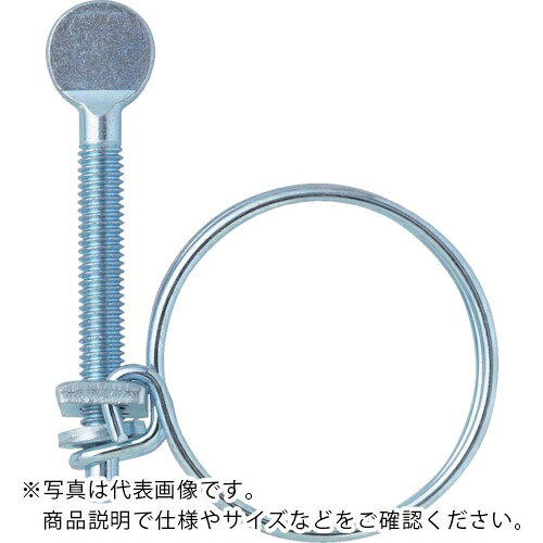特長：締め付けが簡単な指ねじ式です。用途：工場の一般ホース配管の締め付けバンド。仕様：最大径(mm)：58最小径(mm)：52バンド幅(mm)：2.3厚さ(mm)：2.3締付トルク(N・m)：1ねじサイズL：M6×48材質／仕上：スチール（...