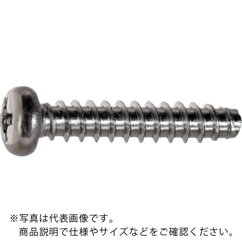 特長：1種（Aタッピング）よりもピッチが細かく、先端2〜2.5山がテーパーになっています。主に薄鋼板（5mm以下）、樹脂、非金属用です。ヘキサゴンパック入りです。仕様：寸法(mm)d：M2寸法(mm)L：6頭部径(mm)：3.5頭部厚さ(m...