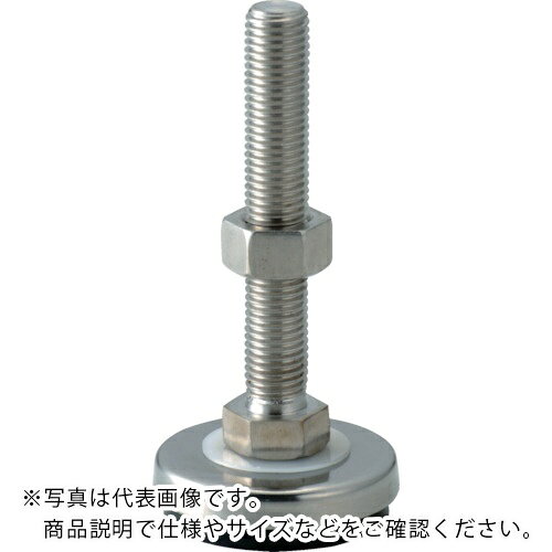 特長：さびやすい場所での使用に適します。用途：工作機械・自動販売機・コンベヤ・コンピューターラック・制御盤・理化学機械・OA機器・各種什器など。仕様：許容荷重(kgf)：1400ねじ寸法：M20×2.5ねじ長さ(mm)：130全高(mm)：...