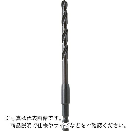 特長：充電インパクトドライバーにワンタッチで装着できます。インパクトドライバー（9.6V以上）対応の六角軸鉄工ドリルです。刃先はX型シンニング加工が施されていますので滑りにくく、正確な穴あけ作業ができます。用途：被削材:一般鋼材、軽金属、プ...