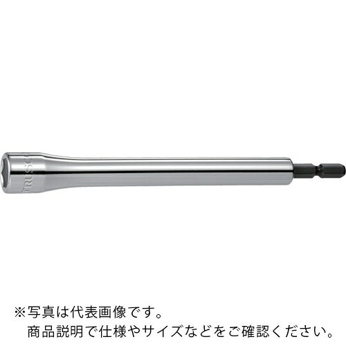 特長：ロングタイプです。充電式インパクトドライバー18V対応です。六角口径の長寿命タイプです。応力分散形状により、電動ドライバーソケット（既存タイプ）に比べ、耐久性（寿命）がアップしています。仕様：対辺寸法(mm)：22軸寸法(mm)：6....