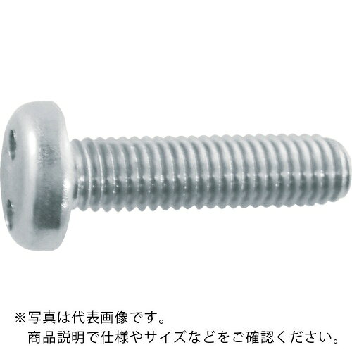 特長：2つ穴形状のため、通常の工具での取り外しができません。仕様：寸法(mm)d：M5寸法(mm)L：16頭部径(mm)：9頭部厚さ(mm)：3.3強度区分：A2-50相当パッケージ：ボルトンパック（ブリスター）材質／仕上：ステンレス（A2...