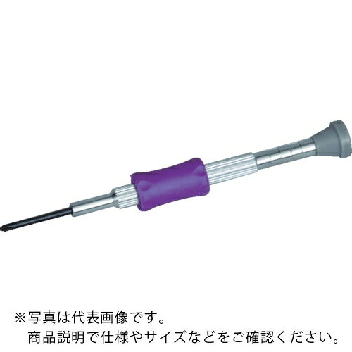 特長：微細なねじの取り付け、取り外しに最適なドライバーです。サイズ毎にカラーの異なるクッショングリップが装着されています。用途：時計、ラジオ、メガネ、精密機器、プラモデルなどの組立修理などに便利です。仕様：刃先：［［＋］］1軸長(mm)：2...