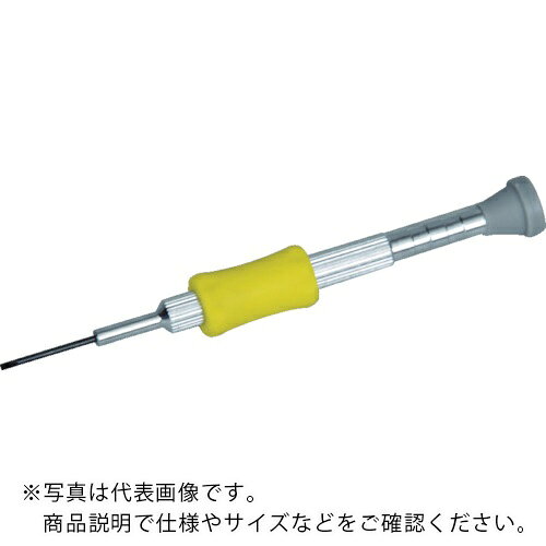 特長：微細なねじの取り付け、取り外しに最適なドライバーです。サイズ毎にカラーの異なるクッショングリップが装着されています。用途：時計、ラジオ、メガネ、精密機器、プラモデルなどの組立修理などに便利です。仕様：刃先：［［−］］3.0軸長(mm)...