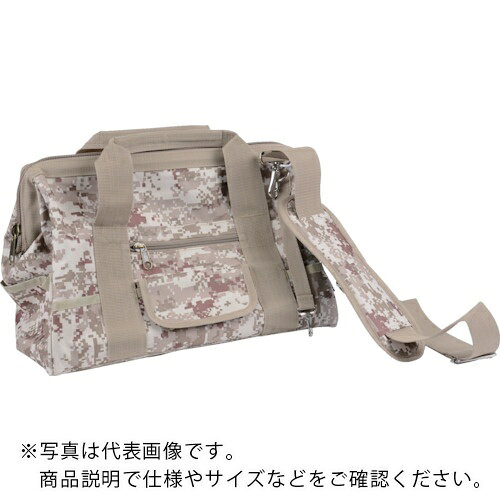 特長：汚れが目立ちにくいデジタル迷彩で、屋外作業に最適です。耐久性に優れています。広い開口により出し入れが容易です。用途：現場作業に。電気工事および各種修理工事に。仕様：色：デザート幅(mm)：320奥行(mm)：240高さ(mm)：200...