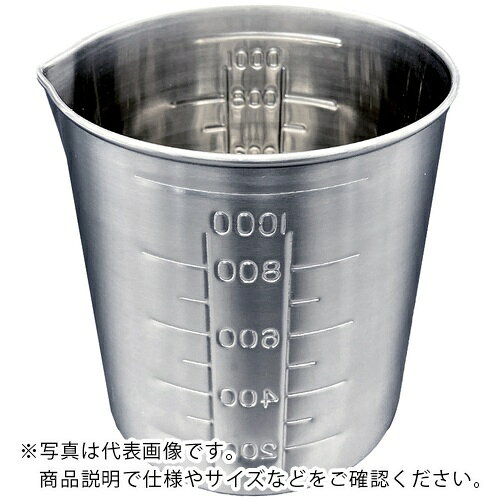 仕様：容量(ml)：1000容量(L)：1目盛間隔(ml)：100タイプ：手無し外寸法(mm)：φ109×126手なしSUS304※サイズはビーカー口を含まないサイズです。注意：サイズはビーカー口を含まないサイズです。　●メーカー取寄商品に...