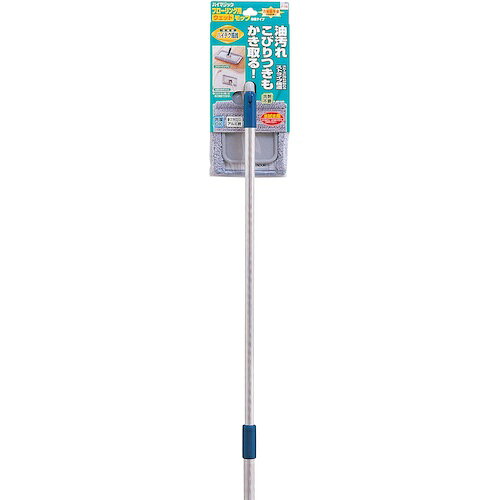 特長：油汚れ、こびりつきもかきとるフローリング用ウェットモップです。超極細ハイテク繊維採用です。軽くてさびにくいアルミ柄です。お掃除に合わせてモップ糸が変えられます。伸縮柄タイプです。用途：ご家庭用。フローリングの水拭き、油汚れに。仕様：幅...