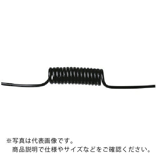 特長：ポリウレタン樹脂を使用しており、柔軟性に優れています。外径精度が高いタッチチューブを使用しています。別作で10色の対応が出来ます。別作で希望サイズを（長さ×コイル径）対応できます。ご相談下さい。用途：各種エア配管稼動部仕様：色：黒チュ...