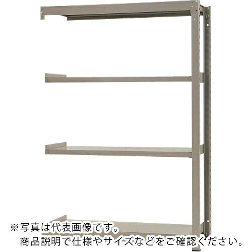 特長：ボルトレスで組立が簡単しかも1段／耐荷重が500kgで連結での増設可能なラックです。仕様：間口(mm)：1200奥行(mm)：750高さ(mm)：1800色：ニューアイボリ—棚段数(段)：4均等積載量(kg/段)：500最大積載量(k...