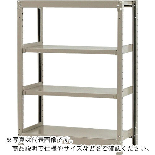 特長：ボルトレスで組立が簡単しかも1段／耐荷重が150kgで連結での増設可能なラックです。仕様：間口(mm)：900奥行(mm)：300高さ(mm)：1200色：アイボリー棚段数(段)：4均等積載量(kg/段)：150最大積載量(kg/台)...