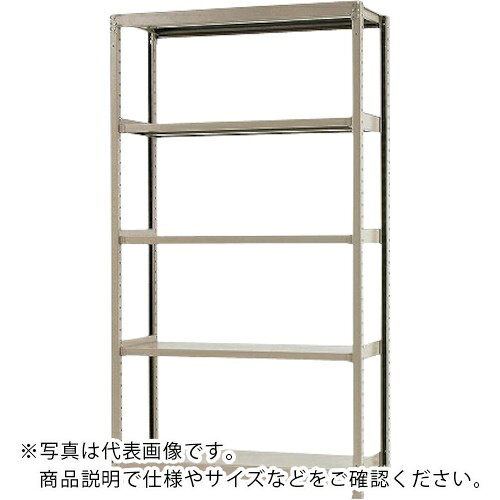 特長：ボルトレスで組立が簡単しかも1段／耐荷重が200kgで連結での増設可能なラックです。仕様：間口(mm)：1200奥行(mm)：600高さ(mm)：2100色：アイボリー棚段数(段)：5均等積載量(kg/段)：200最大積載量(kg/台...