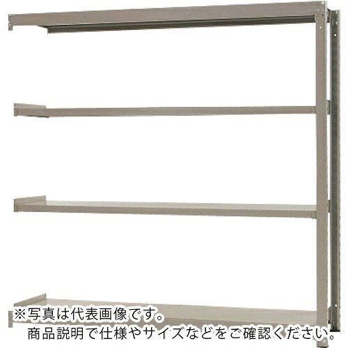 特長：ボルトレスで組立が簡単しかも1段／耐荷重が300kgで連結での増設可能なラックです。仕様：間口(mm)：1800奥行(mm)：750高さ(mm)：1800色：ニューアイボリ—棚段数(段)：4均等積載量(kg/段)：300最大積載量(k...