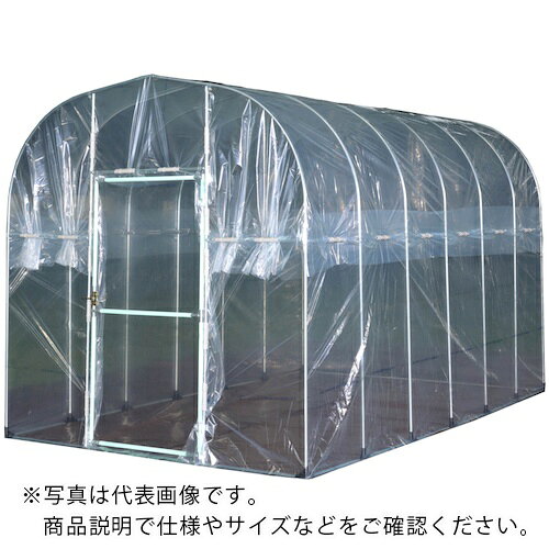 特長：組立簡単、本格パイプ・ハウス部材を使用しており家庭菜園に最適です。用途：育苗ハウス・雨よけ・菜園・促成栽培・育成栽培・ガーデニング・家庭菜園仕様：間口(mm)：2200奥行(mm)：3600高さ(mm)：2200タイプ：ベース式包装時...