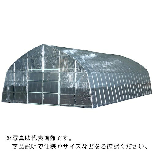 特長：丈夫な骨組で育苗から栽培まで本格的なハウスです。用途：育苗ハウス・雨よけ・菜園・促成栽培・育成栽培・ガーデニング・家庭菜園仕様：間口(mm)：5700奥行(mm)：10000高さ(mm)：3100タイプ：埋込式包装時サイズ（長さ×幅×...