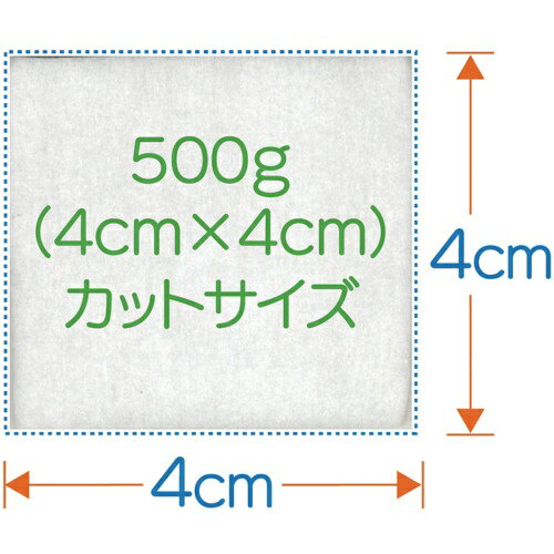 特長：4cm×4cmに裁断した脱脂綿が約1500枚入っています。用途：脱脂綿は医療現場で使用され、手術時の止血や消毒、包帯の下敷きなどに利用されます。仕様：縦(mm)：40横(mm)：40タイプ：4cmX4cmシートサイズ(mm):40×4...
