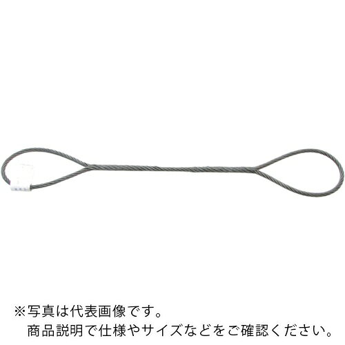 特長：物を吊り上げ・固定する際に使用します。（1本吊厳禁）土木・建築現場で一般的に使用されているワイヤです。JIS規格適合品ワイヤーロープ使用用途：土木、建築工事などでの荷物の吊り上げ・荷物の固定仕様：安全使用荷重2本垂直吊り(t)：0.6...