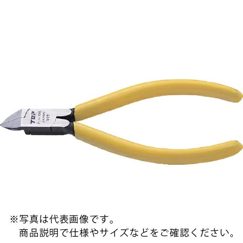 特長：刃部の肉厚を薄くしてあり、プラスチック部品のゲート切りに最適です。用途：プラスチック部品、ゲート切断専用。仕様：全長(mm)：124刃表面形状：ラウンド刃切断能力(mm)プラスチック：φ5ラウンド刃ばね付材質／仕上：クロムバナジウム合...