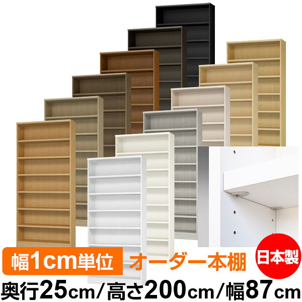 固定棚のない全棚板可動のフルオープン構造 本棚 A4ファイル、雑誌、書籍の大量収納に最適　棚板は耐荷重性に優れたタフタイプ　当店独自の全棚板移動1.5cmピッチと幅木カットが選べます　低ホルムアルデヒド　F★★★★サイズ奥行25cm×高さ2...