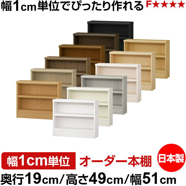 固定棚のない全棚板可動のフルオープン構造 本棚 CD，DVD，コミックの大量収納に最適　棚板は耐荷重性に優れたタフタイプ　当店独自の全棚板移動1.5cmピッチが選べます　低ホルムアルデヒド　F★★★★サイズ奥行19cm×高さ49cm×幅51...