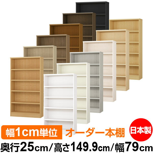 固定棚のない全棚板可動のフルオープン構造 本棚 A4ファイル、雑誌、書籍の大量収納に最適　棚板は耐荷重性に優れたタフタイプ　当店独自の全棚板移動1.5cmピッチと幅木カットが選べます　低ホルムアルデヒド　F★★★★サイズ奥行25cm×高さ1...