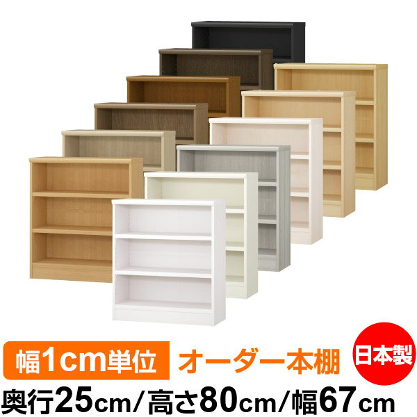 固定棚のない全棚板可動のフルオープン構造 本棚 A4ファイル、雑誌、書籍の大量収納に最適　棚板は耐荷重性に優れたタフタイプ　当店独自の全棚板移動1.5cmピッチと幅木カットが選べます　低ホルムアルデヒド　F★★★★サイズ奥行25cm×高さ8...