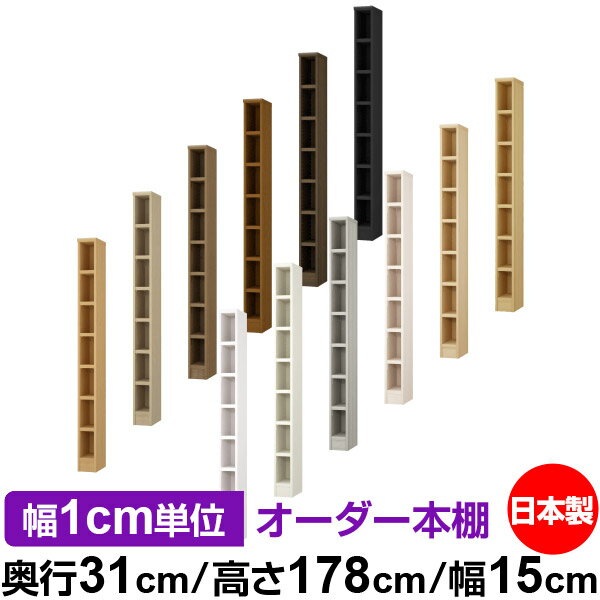 固定棚のない全棚板可動のフルオープン構造 本棚 A4ファイル、雑誌、書籍の大量収納に最適　棚板は耐荷重性に優れたタフタイプ　当店独自の全棚板移動1.5cmピッチと幅木カットが選べます　低ホルムアルデヒド　F★★★★サイズ奥行31cm×高さ1...